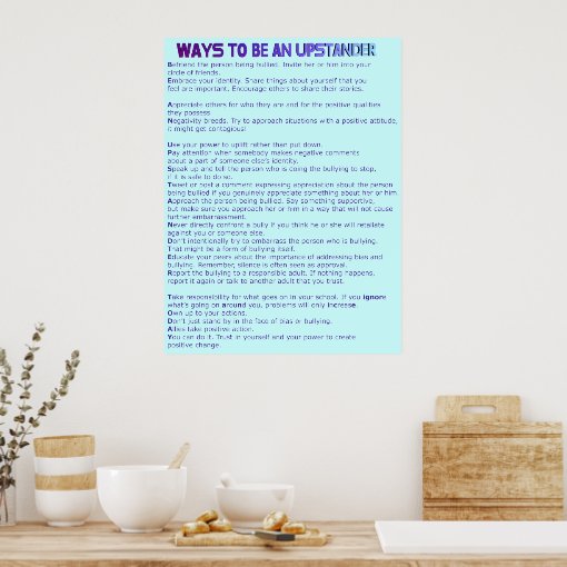 Ways to Be an Upstander Poster | Zazzle