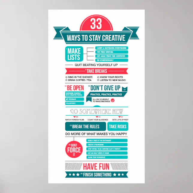 ways to stay creative poster | Zazzle