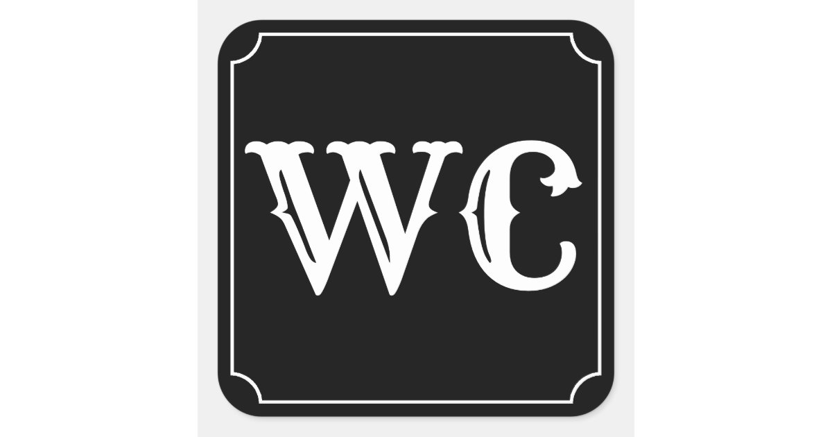 WC Bathroom sign Square Sticker | Zazzle