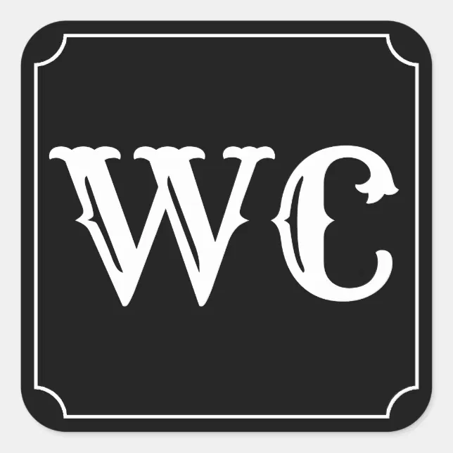 WC Bathroom sign Square Sticker | Zazzle