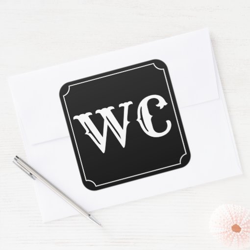 WC Bathroom sign Square Sticker | Zazzle