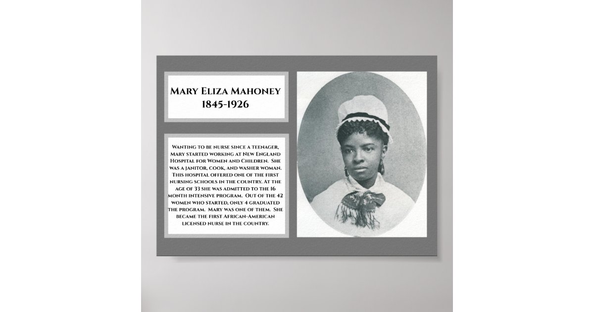 #WCW Mary Eliza Mahoney African American Nurse Poster | Zazzle