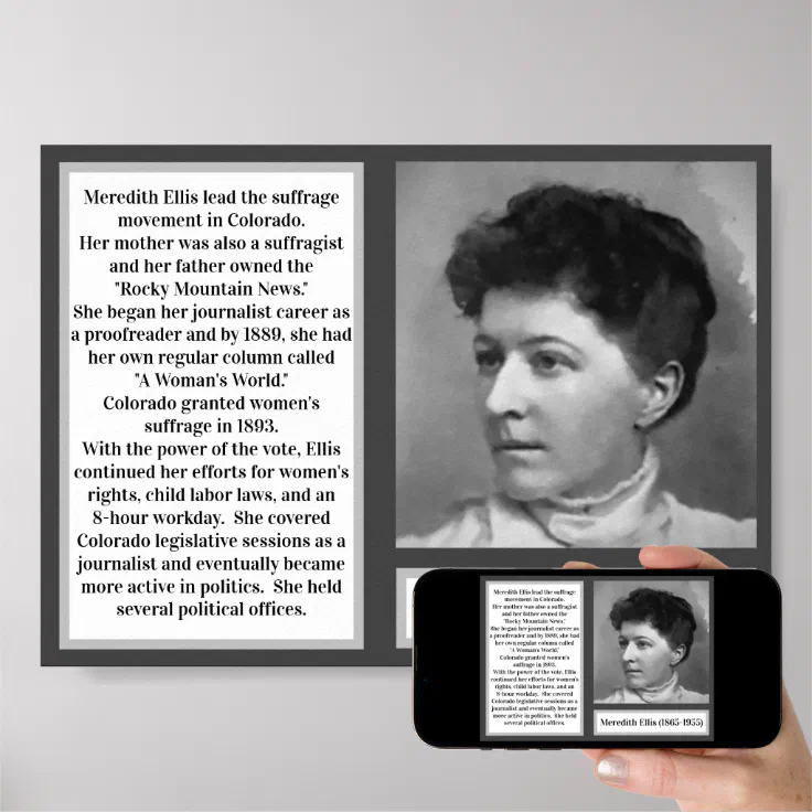 #WCW Meredith Ellis Colorado suffrage leader Poster | Zazzle