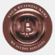 We Accept Bitcoin Symbol Logo Business Name Brown Classic Round Sticker ...