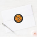 We Accept Bitcoin Symbol Logo Business Name Orange Classic Round ...