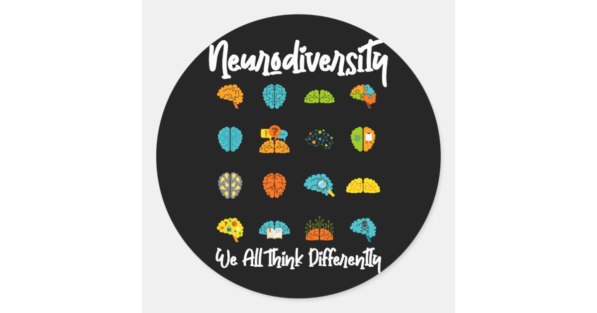 We All Think Differently Neurodiversity Shirt Auti Classic Round ...