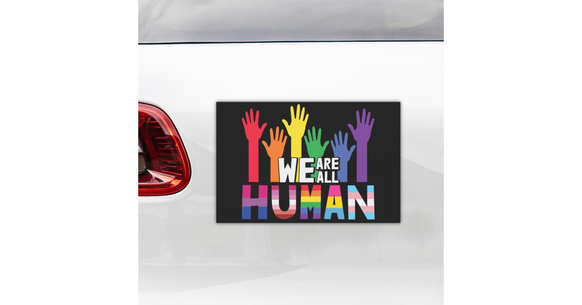 We are all human LGBTQ pride rainbow hands Car Magnet | Zazzle