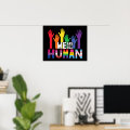 We are all human LGBTQ pride rainbow hands Poster | Zazzle