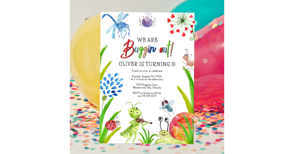 We Are Bugging Out | Birthday Party Invitation | Zazzle