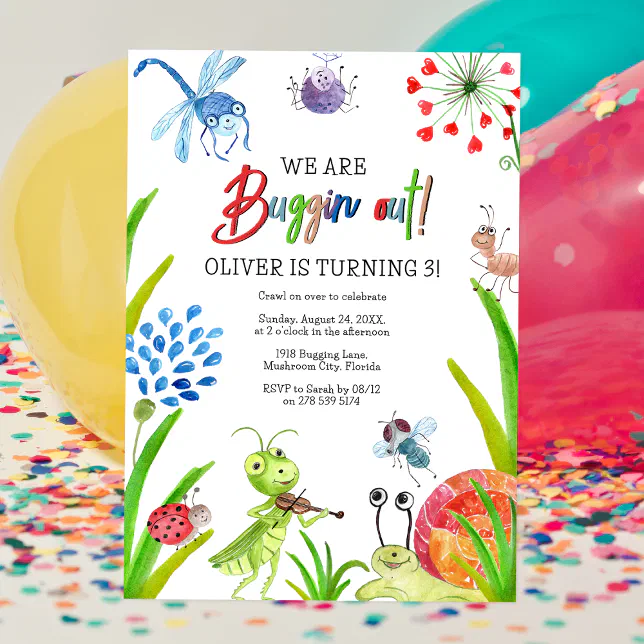 We Are Bugging Out Birthday Party Invitation Zazzle