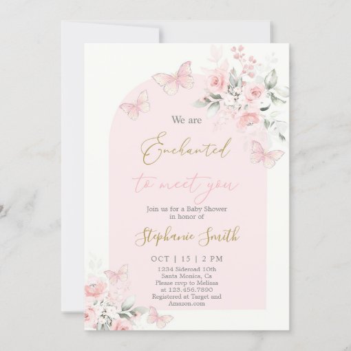 We are Enchanted To Meet You Baby Shower Girl Invitation | Zazzle