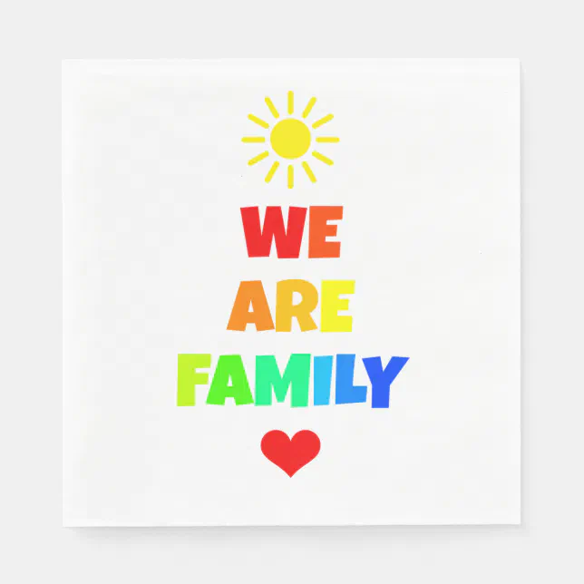 We Are Family Rainbow Sunshine Adoption Design Paper Napkins | Zazzle