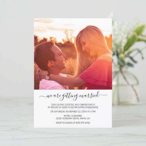 We Are Getting Married Custom Photo Engagement Invitation | Zazzle