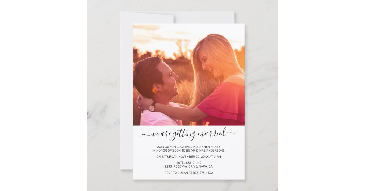 We Are Getting Married Custom Photo Engagement Invitation | Zazzle