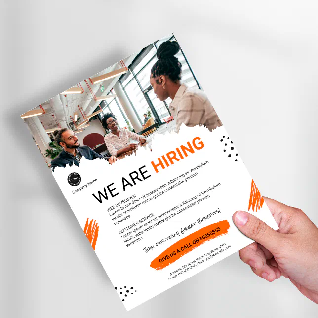 We Are Hiring Staff Custom BUSINESS logo Flyer | Zazzle