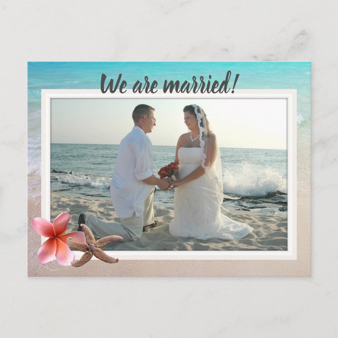 We are married photo marriage newlyweds postcard | Zazzle