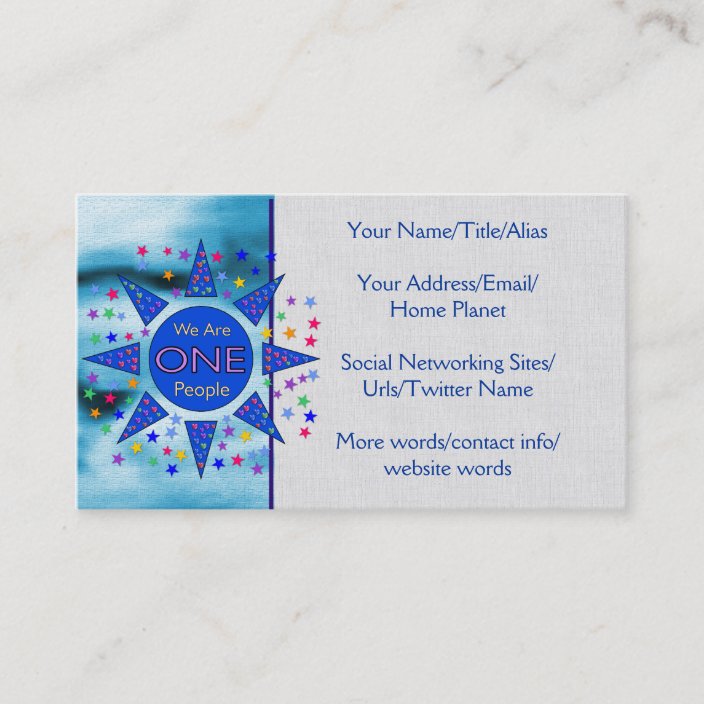 We Are One People Business Card | Zazzle.com