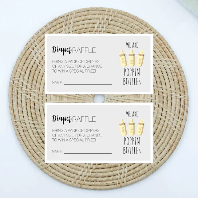 We Are Popping Bottles Diaper Raffle Enclosure Card | Zazzle