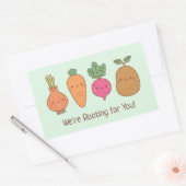 We Are Rooting For You Root Vegetables Pun Rectangular Sticker | Zazzle