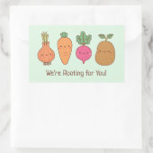 We Are Rooting For You Root Vegetables Pun Rectangular Sticker | Zazzle