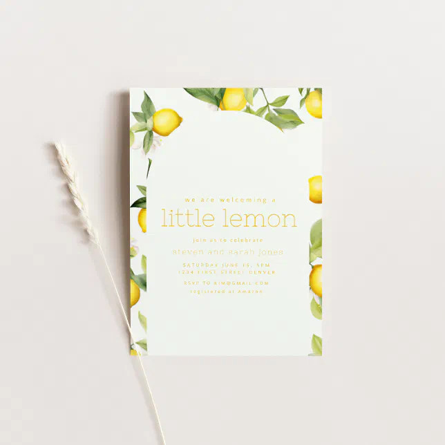 We Are Welcoming A Little Lemon Invitation | Zazzle
