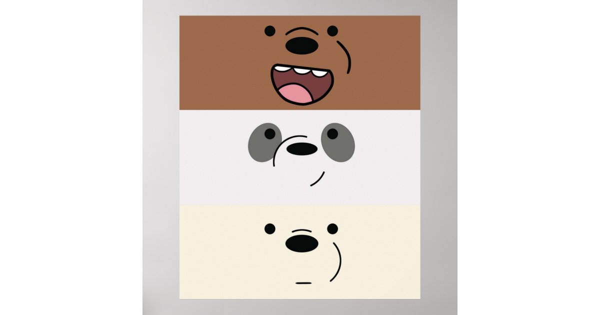 We Bare Bears Bear Stripes Poster | Zazzle