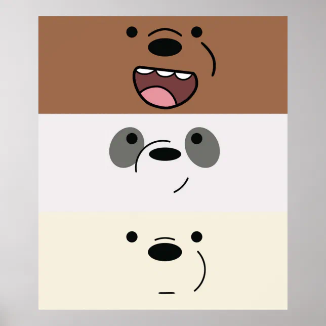 We Bare Bears Bear Stripes Poster | Zazzle