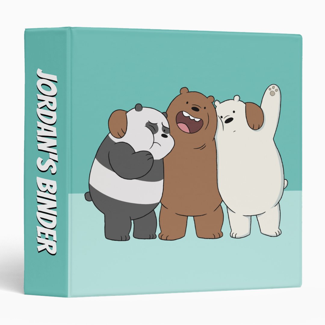 We Bare Bears Group Hug 3 Ring Binder | Zazzle
