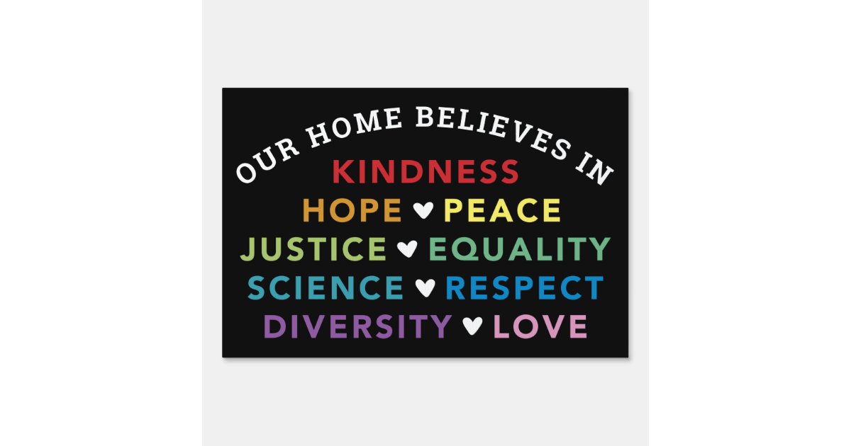 We Believe Equality Diversity Yard Sign Rainbow | Zazzle