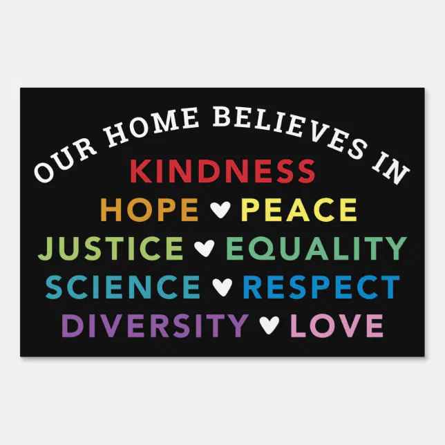 We Believe Equality Diversity Yard Sign Rainbow | Zazzle