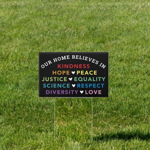 We Believe Equality Diversity Yard Sign Rainbow | Zazzle