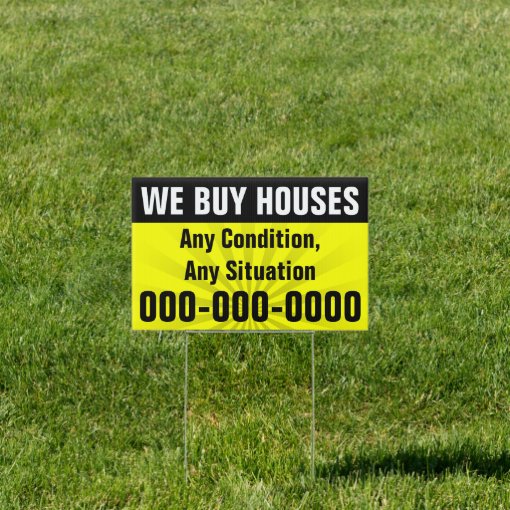 We Buy Houses, Real Estate Investment Property Sign | Zazzle