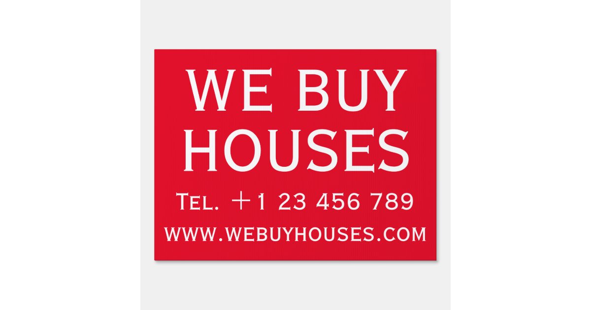 WE BUY HOUSES RED WHITE BANDIT SIGN | Zazzle