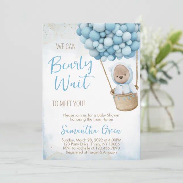 We Can Bearly Wait Baby Shower Invitation | Zazzle