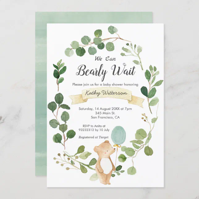 We can bearly wait baby shower invitation | Zazzle