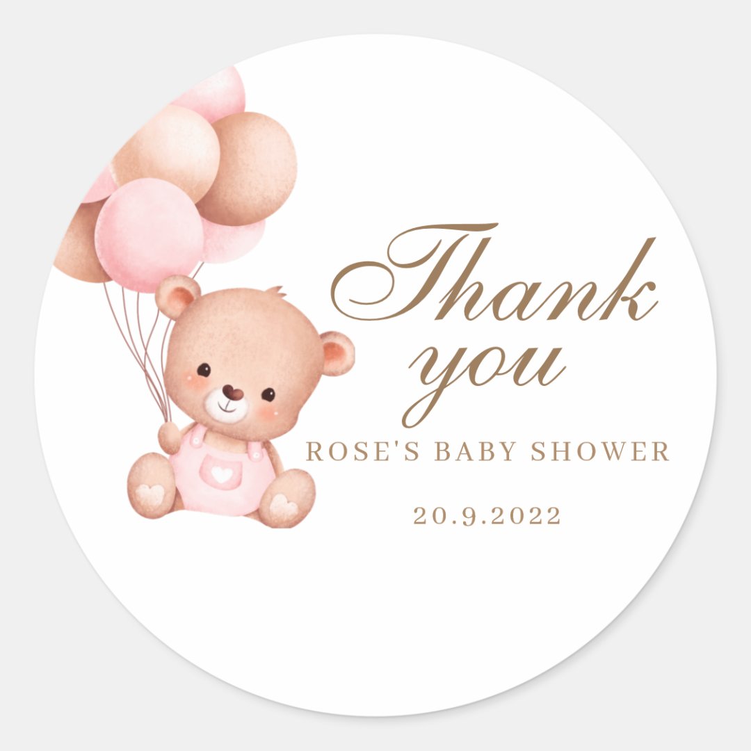 We Can Bearly Wait Baby Shower Invite Classic Round Sticker | Zazzle