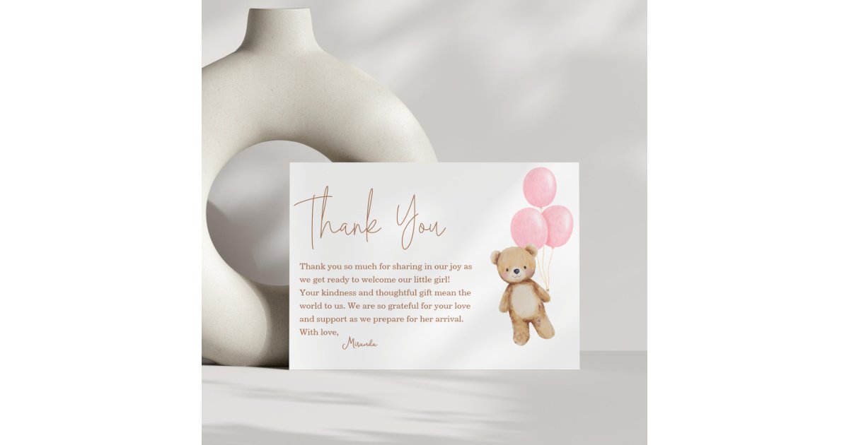 We Can Bearly Wait Bear Balloons Baby Shower Card | Zazzle