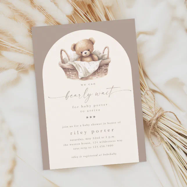 We Can Bearly Wait Gender Neutral Boho Baby Shower Invitation | Zazzle We Can Bearly Wait Gender Neutral Boho Baby Shower Invitation | Zazzle