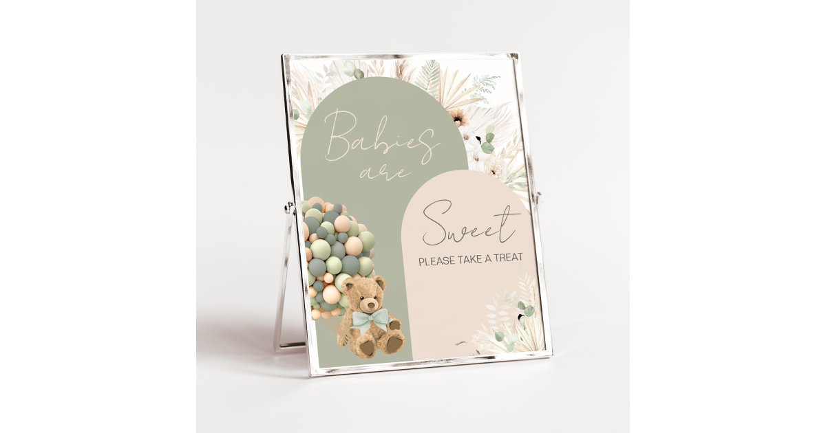 We Can Bearly Wait Green Babies are Sweet Poster | Zazzle