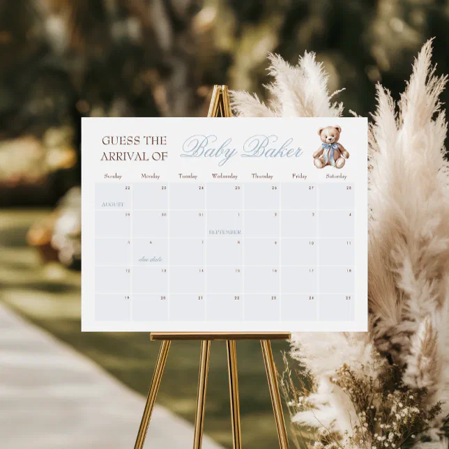 We Can Bearly Wait Guess Baby's Arrival Date Game Foam Board | Zazzle