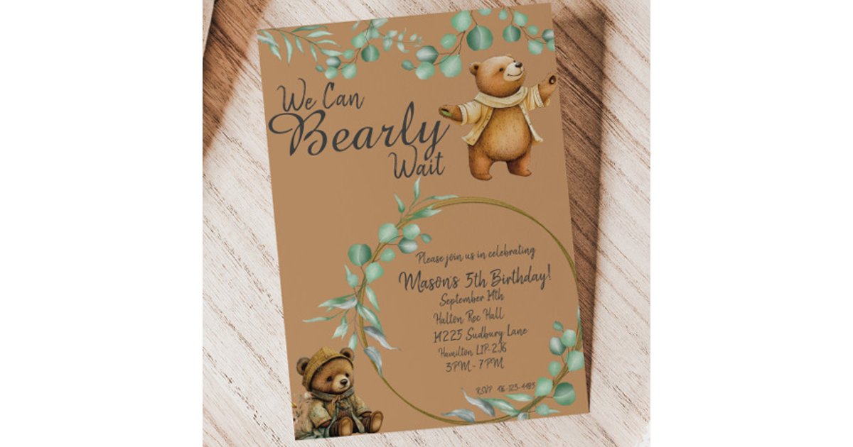 We Can BEARLY Wait! Invitation | Zazzle