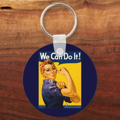 We Can Do It! Rosie the Riveter Vintage WW2 Keychain | Zazzle