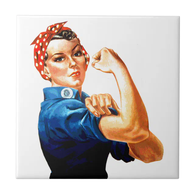 We Can Do It Rosie the Riveter WWII Propaganda Ceramic Tile | Zazzle