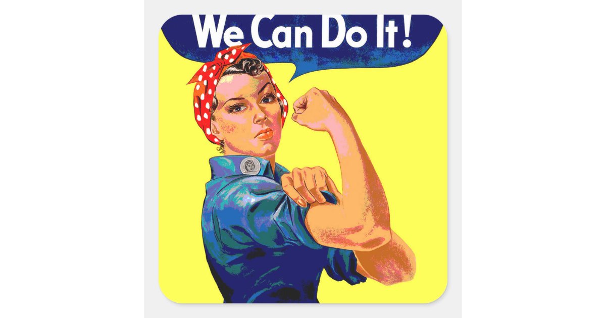 We Can Do It Square Sticker | Zazzle