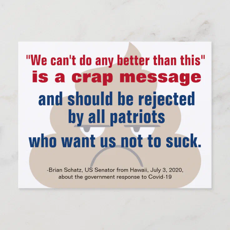 We Can't Do Better Than This is a Crap Message Postcard | Zazzle