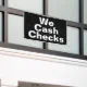 We Cash Checks Black Business Template Banner | Zazzle