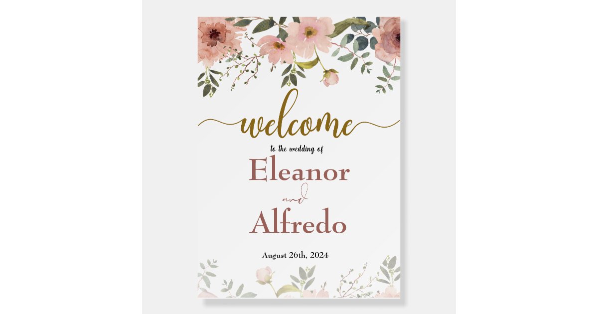 we celebrate our love Floral Gold Geometric Sign | Zazzle