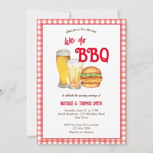 We do BBQ barbecue bridal shower couples shower Invitation | Zazzle