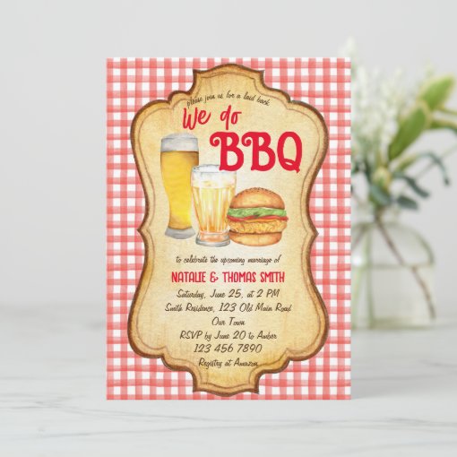 We do BBQ barbecue bridal shower couples shower Invitation | Zazzle