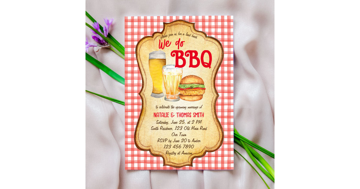 We do BBQ barbecue bridal shower couples shower Invitation | Zazzle